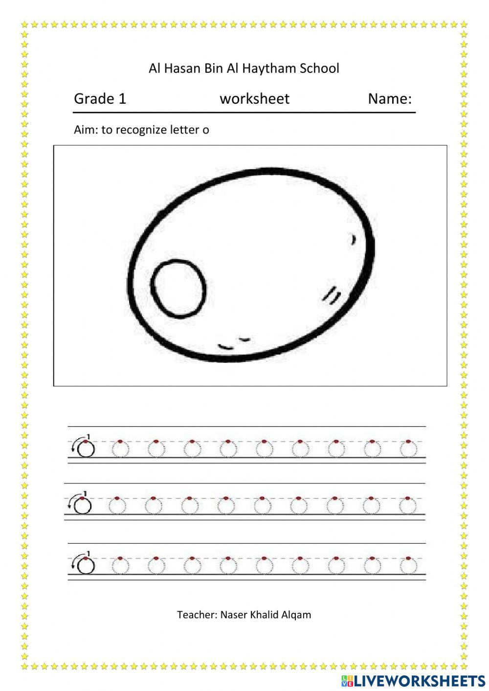 Letters online exercise for grade 1 | Live Worksheets