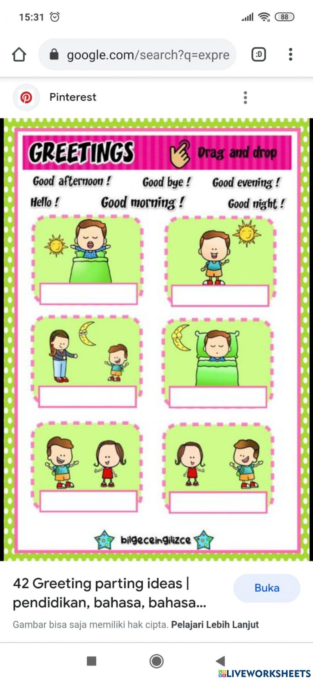 GREETING online exercise for | Live Worksheets