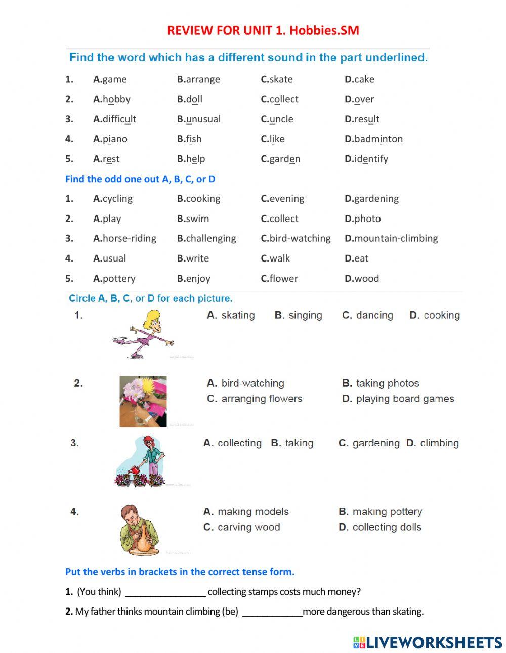 E7.Unit 1.Vo bt(Hobbies) 2149933 | daophuongtv | Live