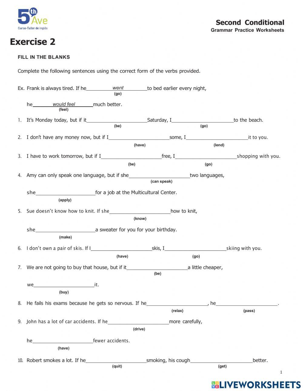Second conditional exercise 2 | LiveWorksheets | 6901734
