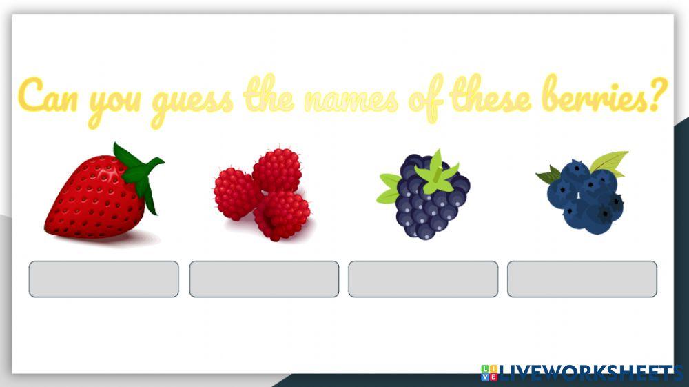 Berries - Learning Food Names worksheet | Live Worksheets