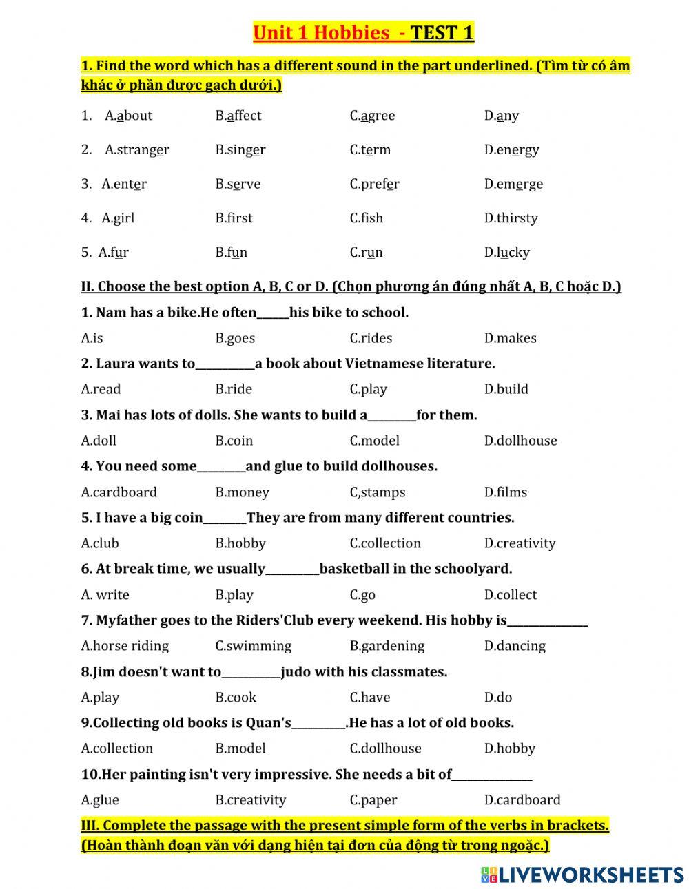 G7-review u1 test 1 interactive worksheet | Live Worksheets