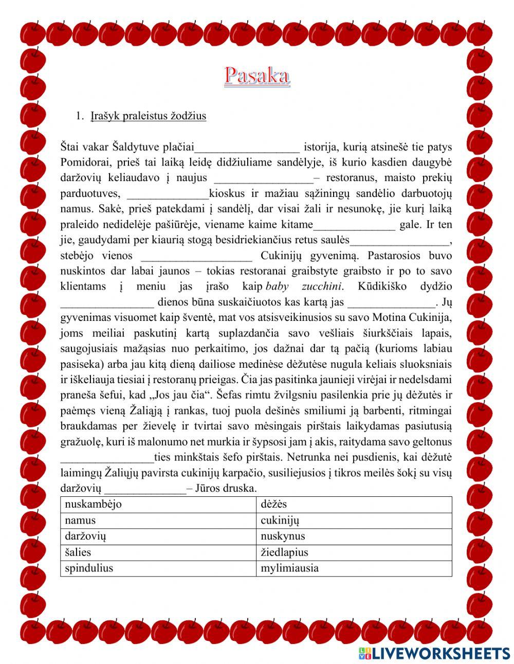 Pasaka 2151197 | 5reta | Live Worksheets