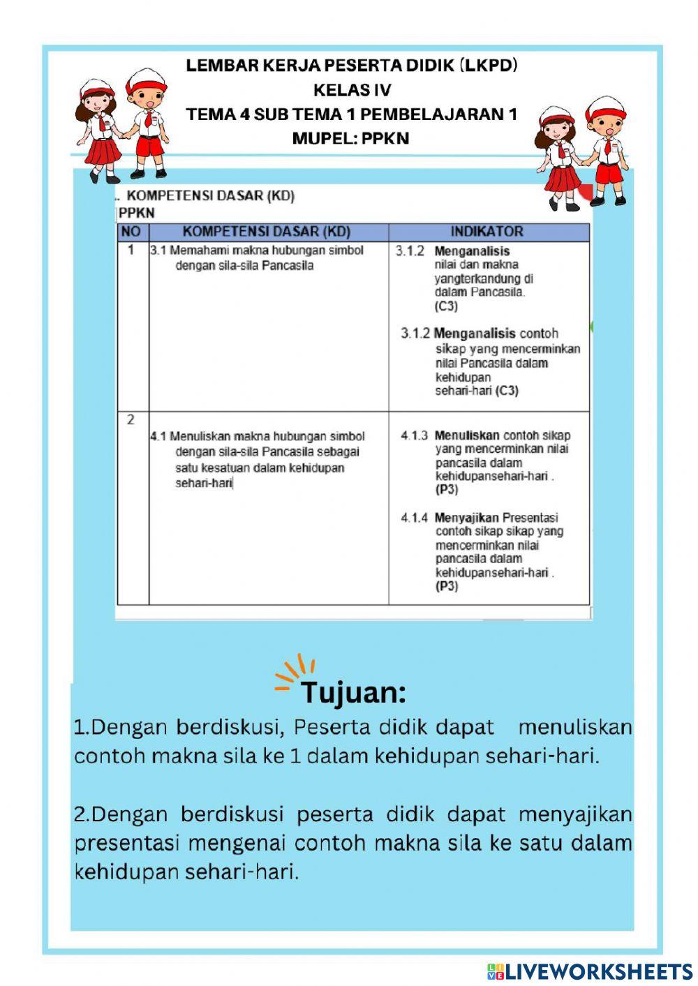 2151208 | LKPD tema 4 sub tema 1 pembelajaran I | dita