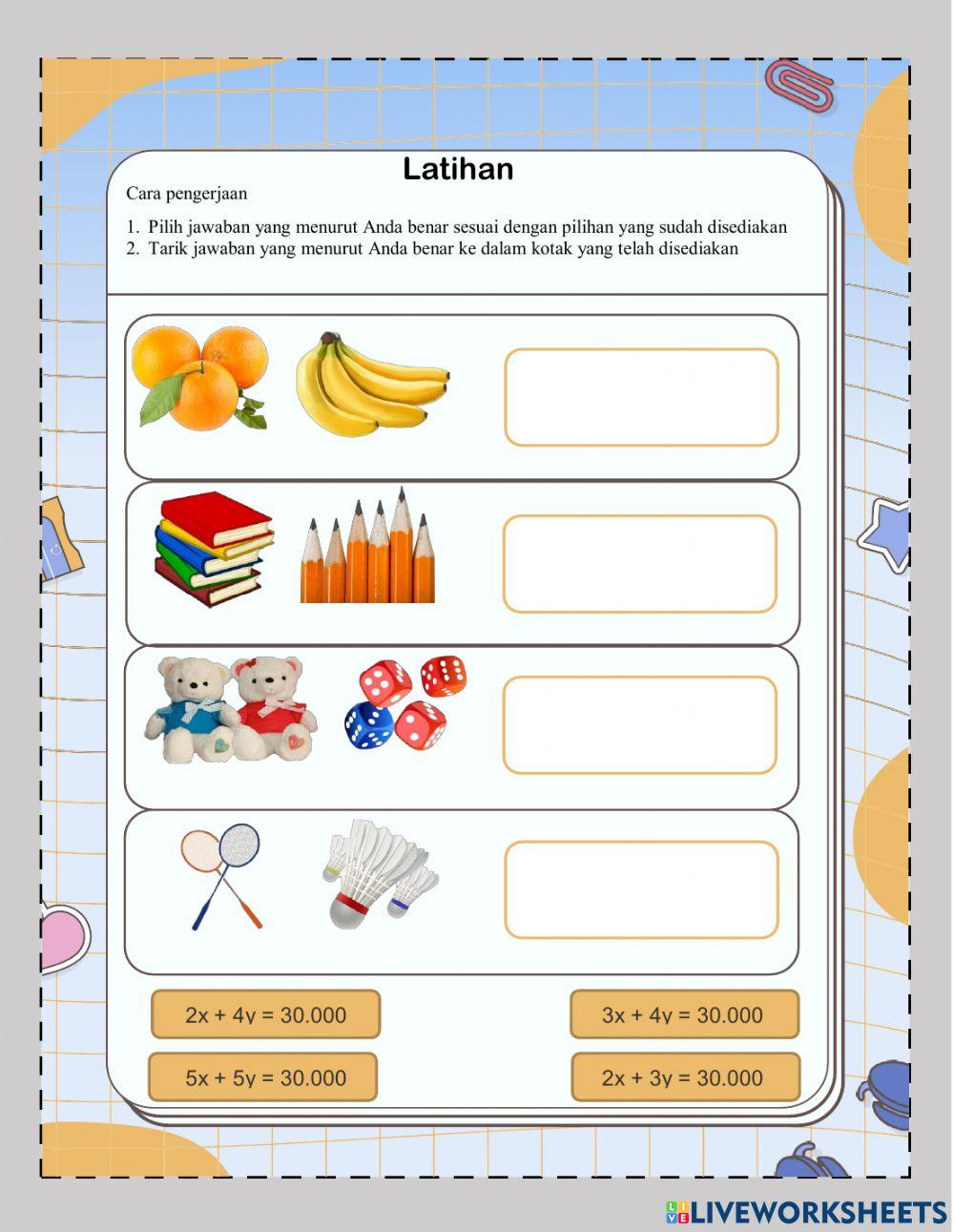 SPLDV model matematika 2222 | Muhammad Ihsan Sholih