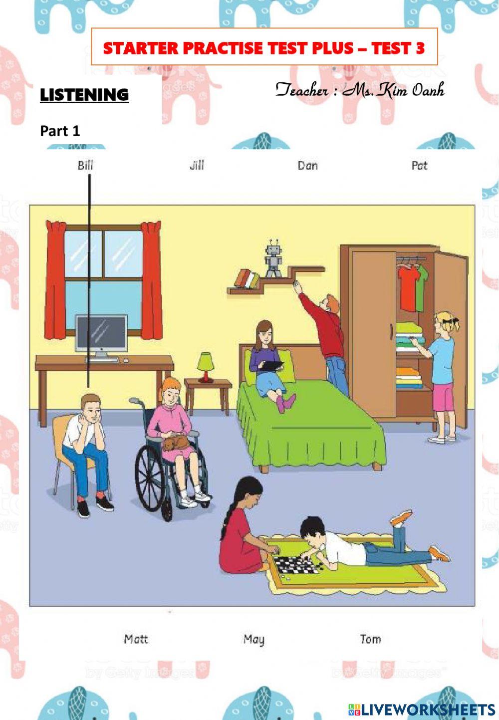 Starter Practise Test Plus Test 3 | LiveWorksheets