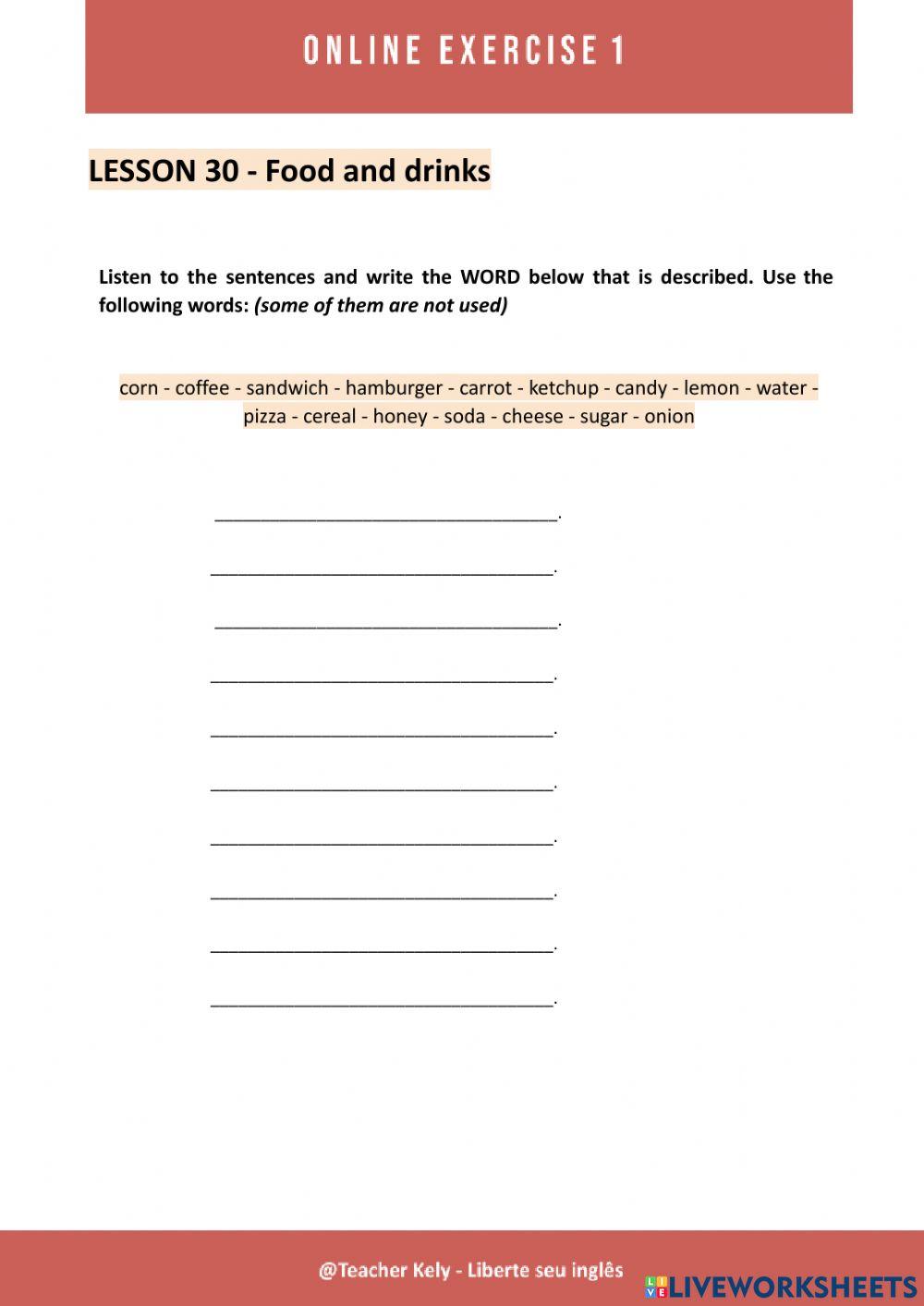 LESSON30-Exercise1 worksheet | Live Worksheets