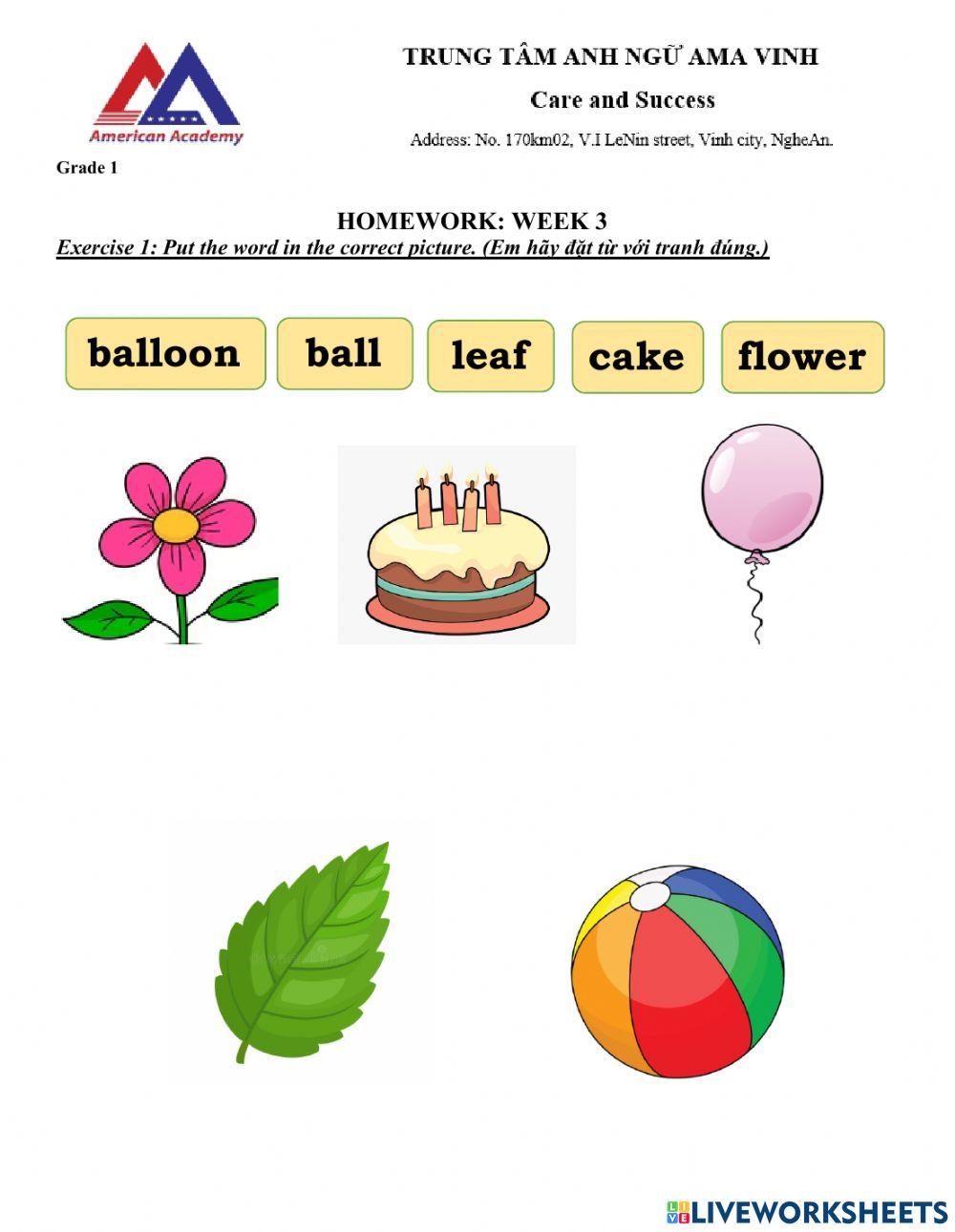 Grade 1 - Week 3 | Free Interactive Worksheets | 2151973