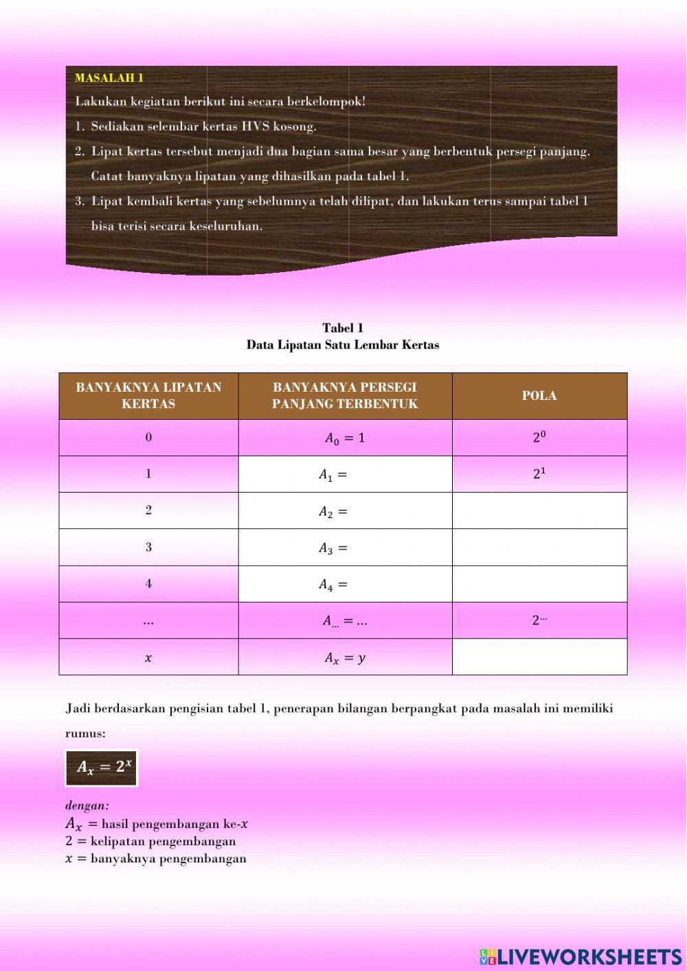 Eksponen 2 2152225 | Jajang Firman | Live Worksheets