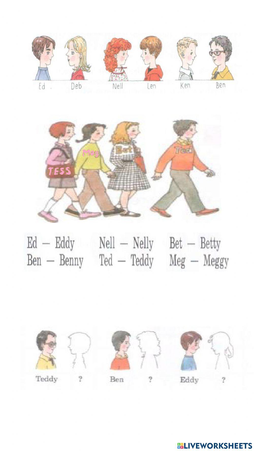 RE 2 names online exercise for | Live Worksheets