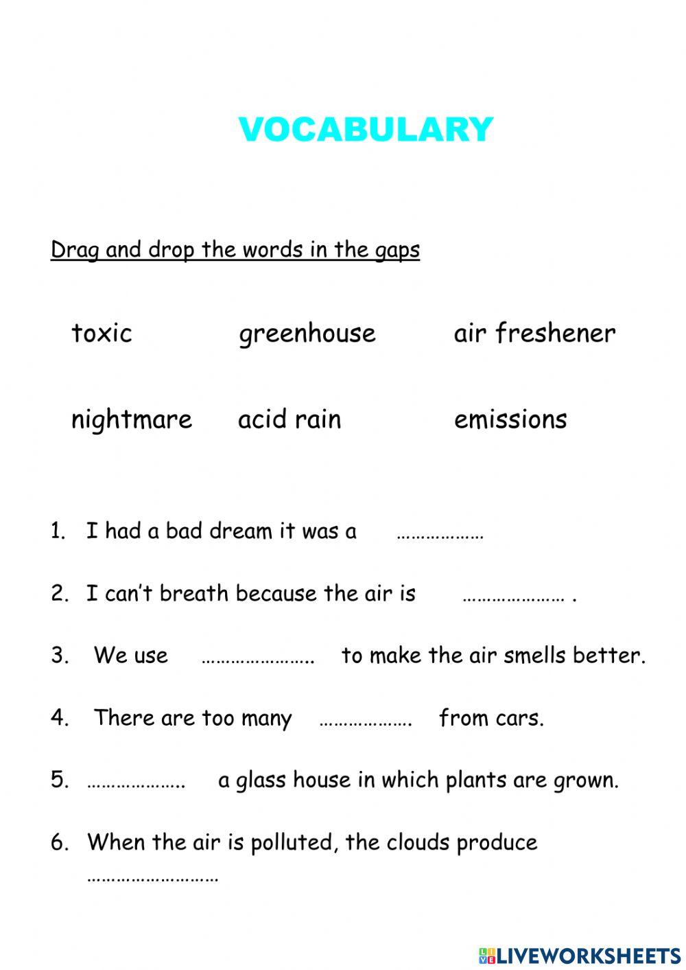 Vocabulary-poll… | Free Interactive Worksheets | 2152590