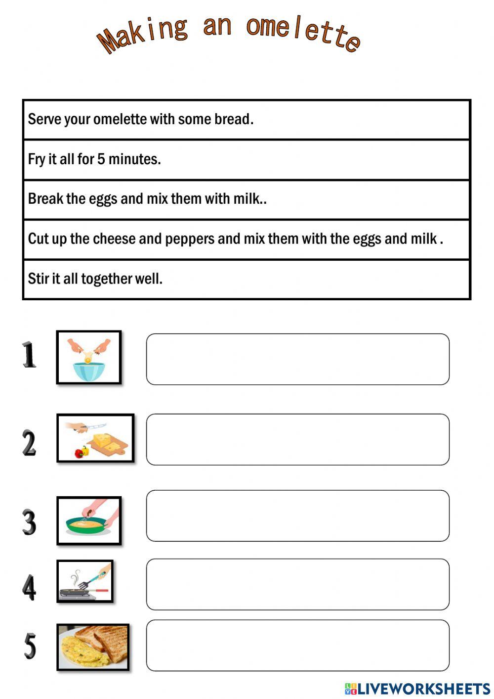 writing lesson 84 food worksheet | Live Worksheets