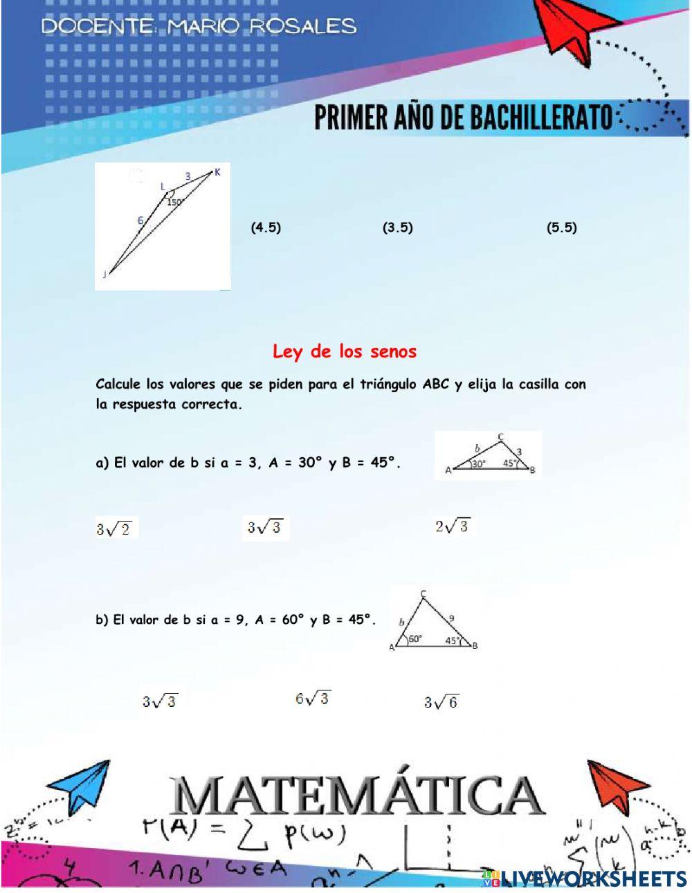 1°Bach.M4.L-3 | Free Interactive Worksheets | 2152792