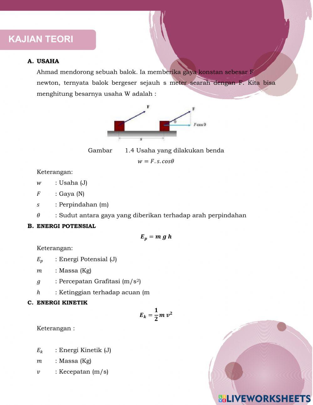 LKPD USAHA, Ep dan EK worksheet | Live Worksheets