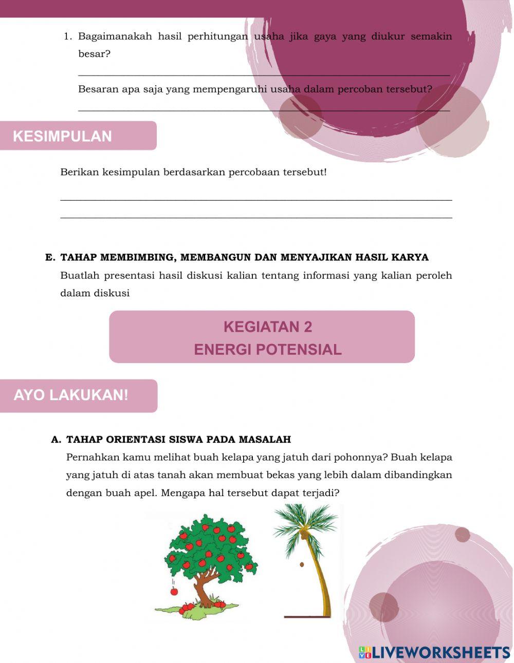 LKPD USAHA, Ep dan EK worksheet | Live Worksheets