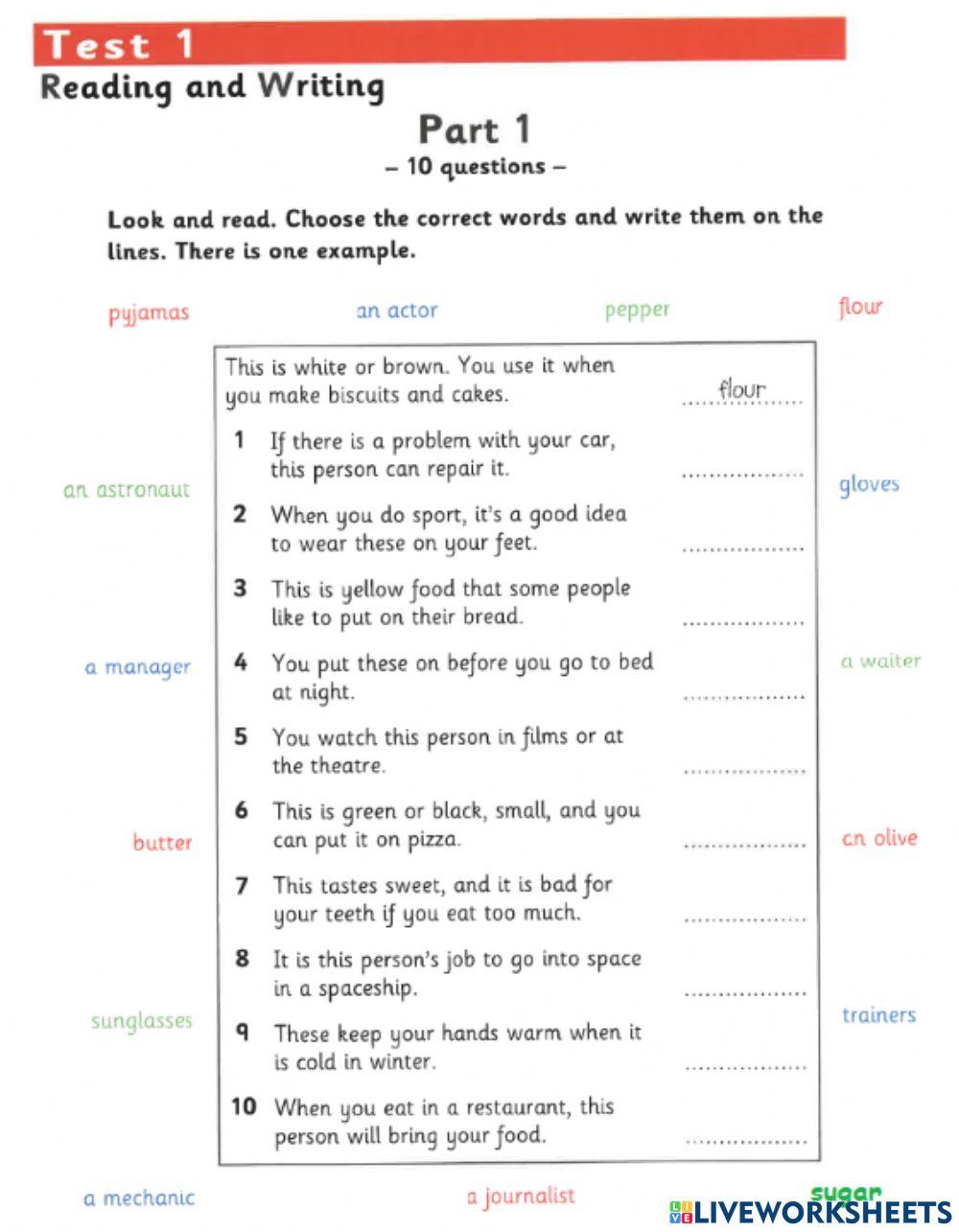 Flyers reading part 1 activity | Live Worksheets