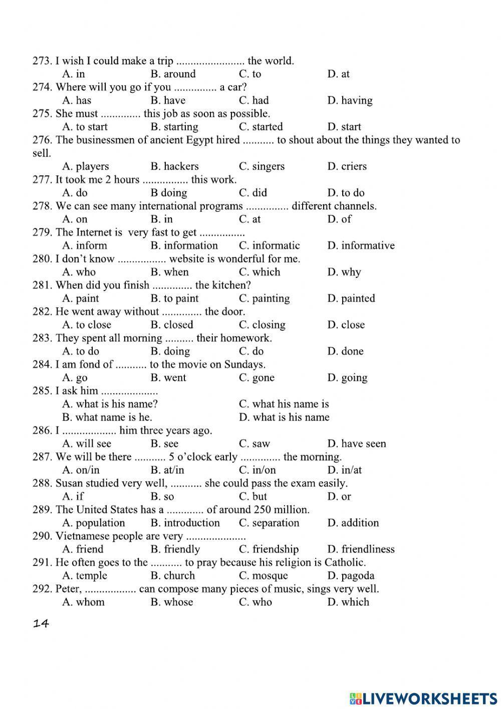 2153780 | Practice for grade 12-4 | mlenglish25