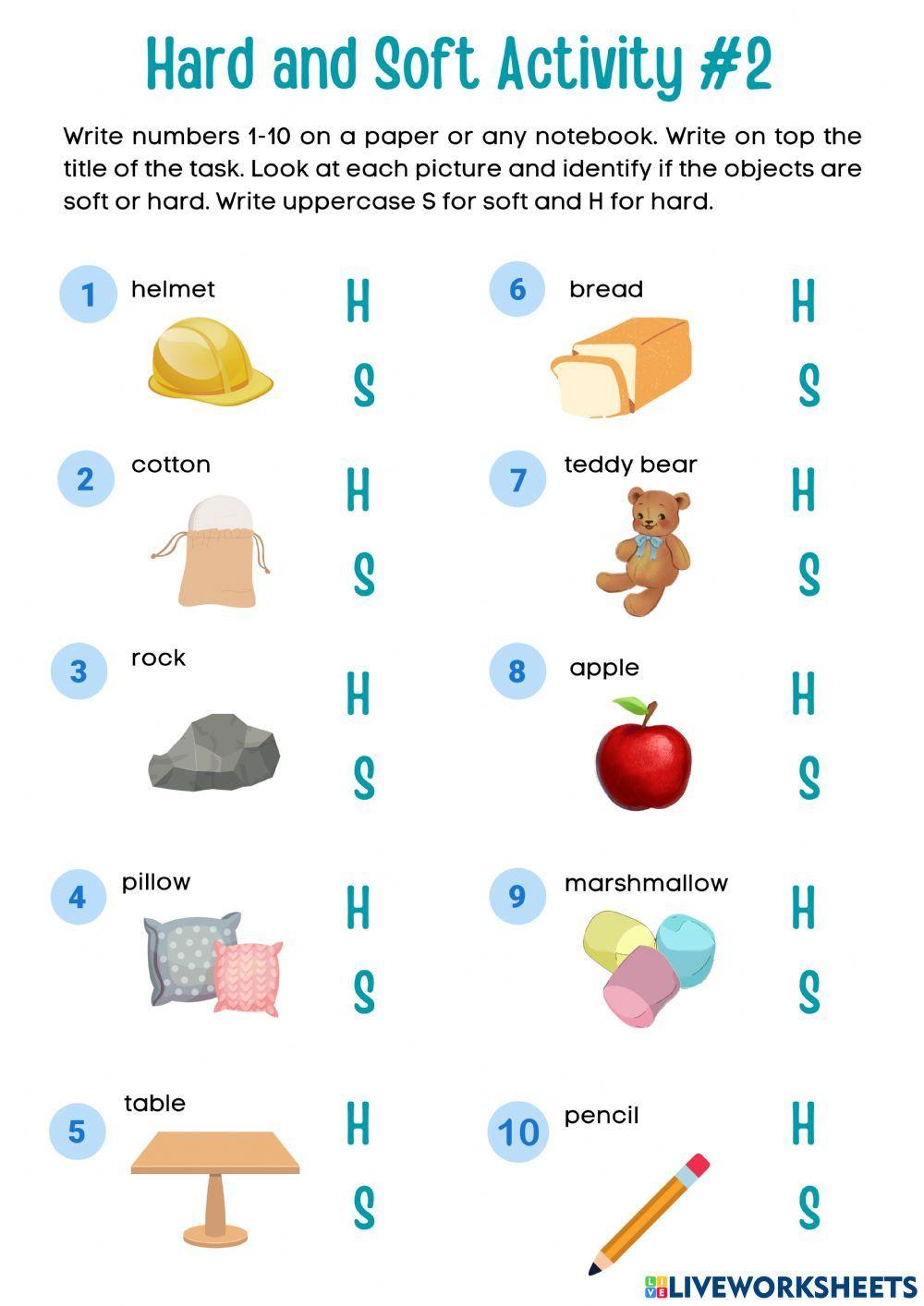 Soft And Hard Things Online Exercise For Live Worksheets