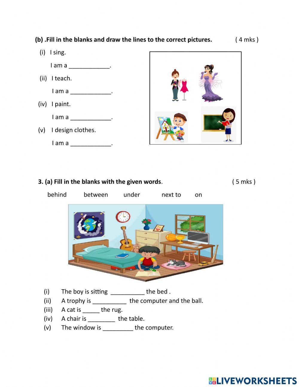First term evaluation for year 2 English worksheet | Live Worksheets