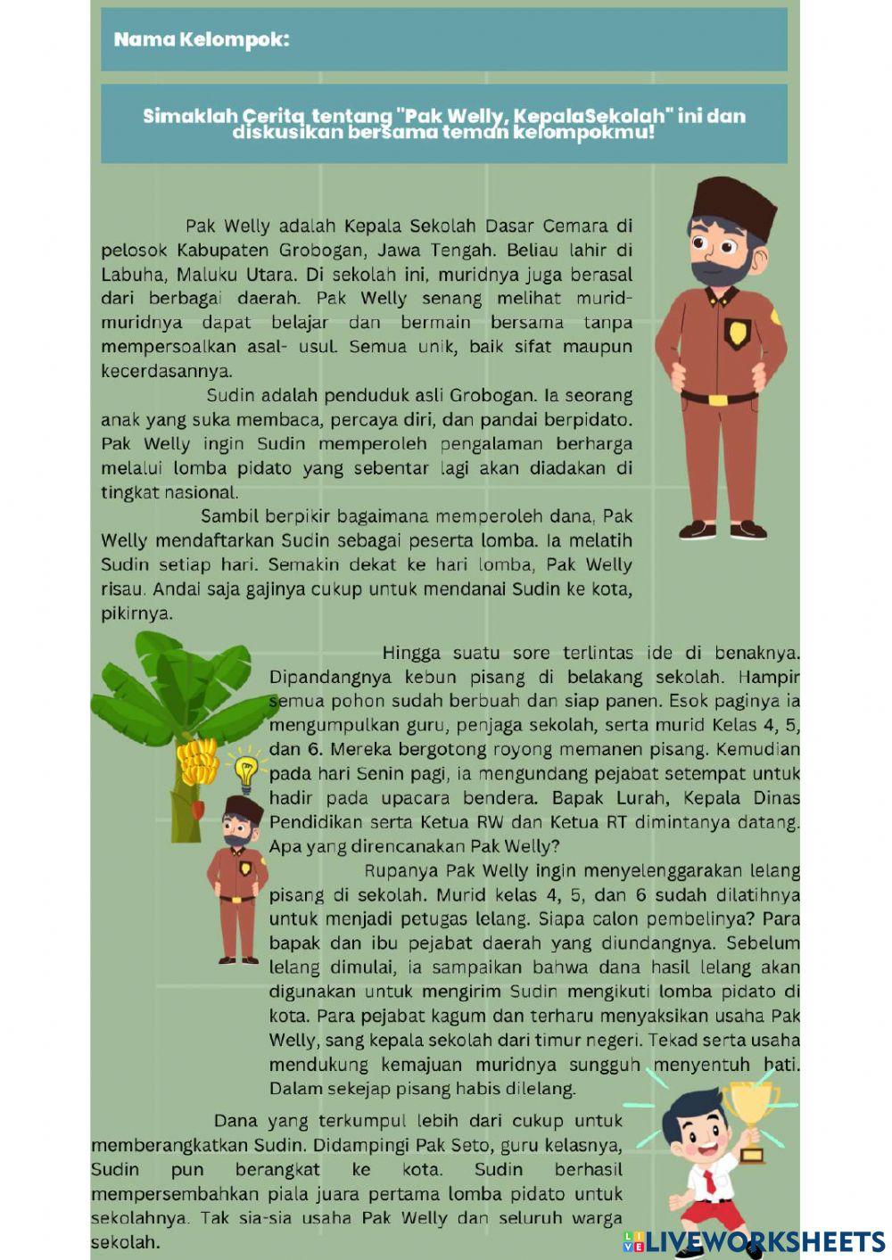 Pak welly kepala sekolah worksheet | Live Worksheets