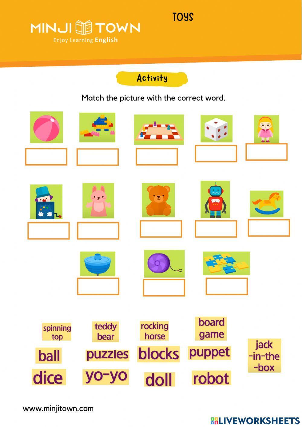 Toys | Free Interactive Worksheets | 2154387