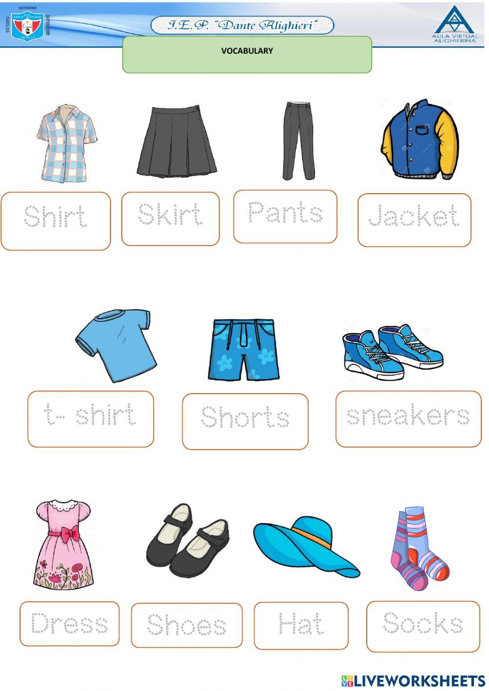 We need clothes worksheet | Live Worksheets