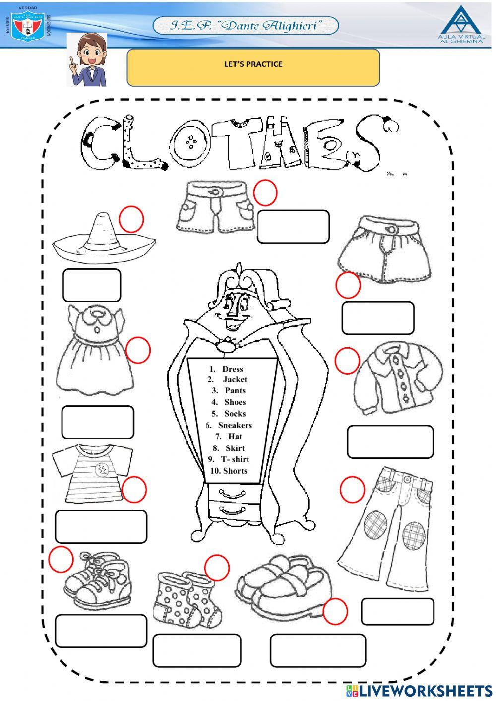 We need clothes worksheet | Live Worksheets