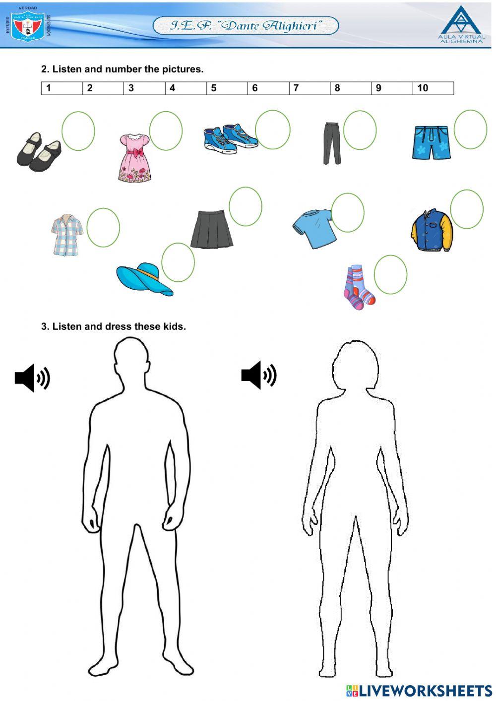 We need clothes worksheet | Live Worksheets