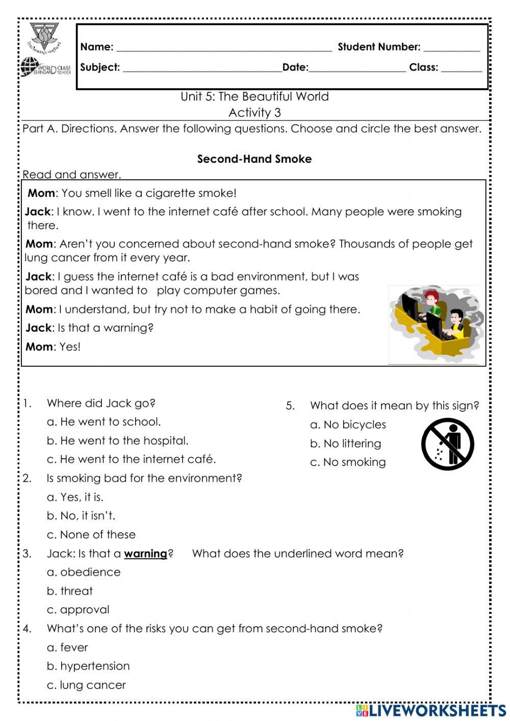 P6 Unit 5: Activity 2 worksheet | Live Worksheets