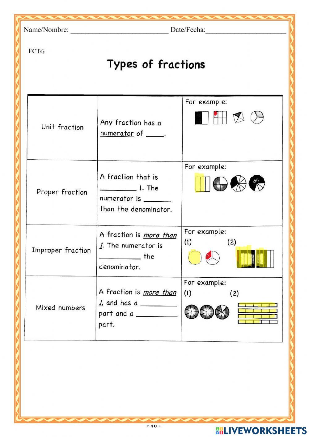 WCMFR Types Of Fractions Worksheet Live Worksheets wcmfr-types-of-fractions-worksheet-live-worksheets