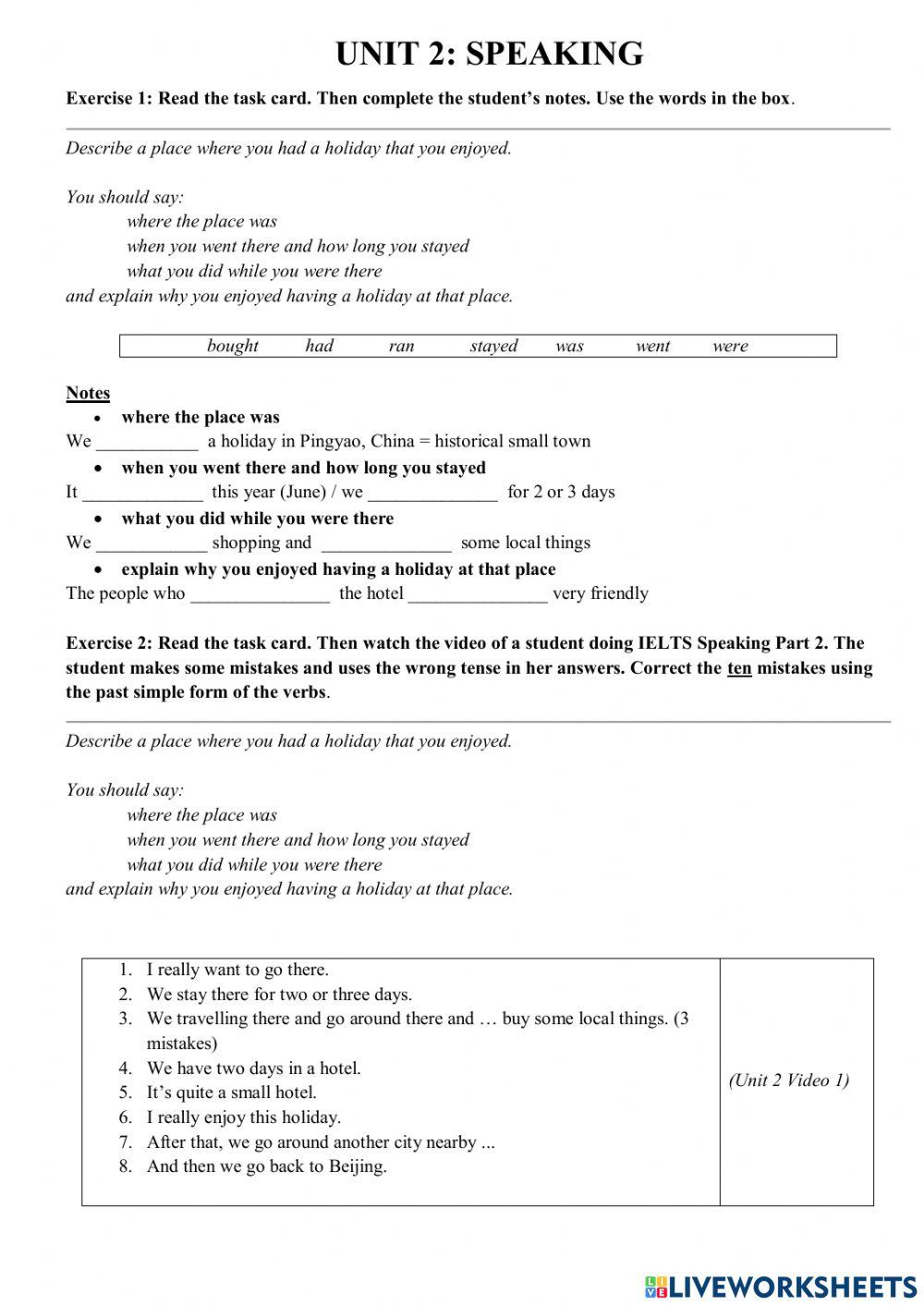 2154666 | Mindset for ielts - level 1 - unit 2 - speaking