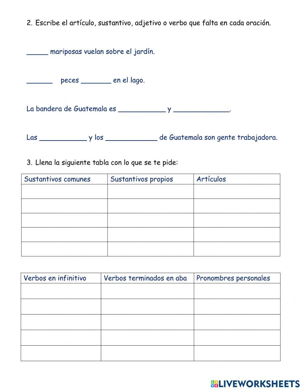 Gramática online exercise for Sexto primaria | Live Worksheets