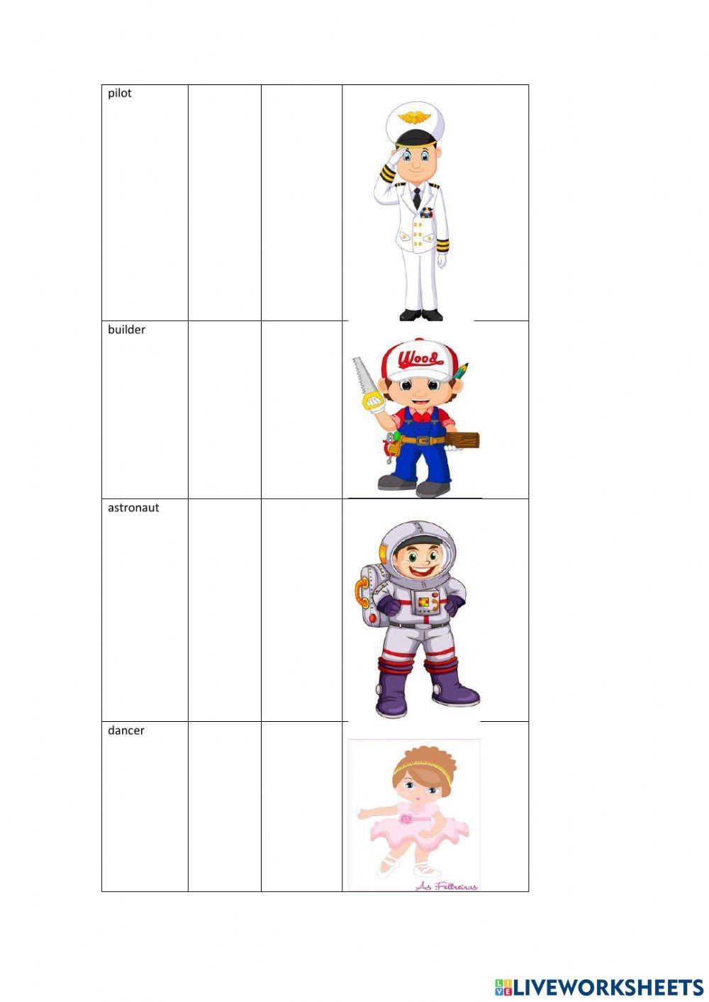 Profesiones online exercise for grade 1 | Live Worksheets