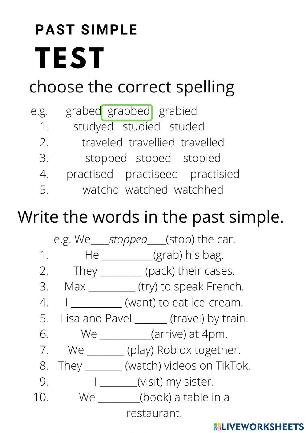 Past Simple and neg 6B 2156512 | catherine land | Live