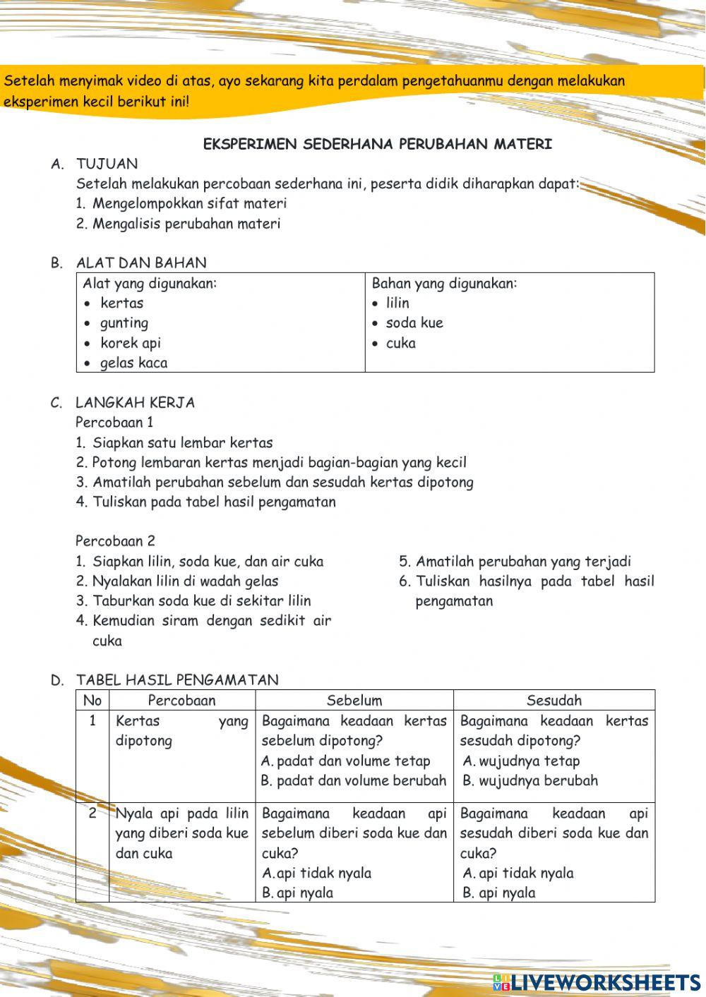 Lkpd Klasifikasi Materi Dan Perubahannya Worksheet - vrogue.co Lkpd Klasifikasi Materi Dan Perubahannya Worksheet - vrogue.co