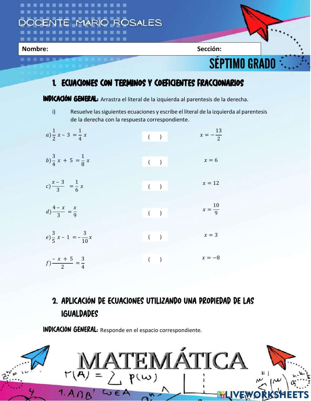 7°Grado. M4, L-2 worksheet | Live Worksheets