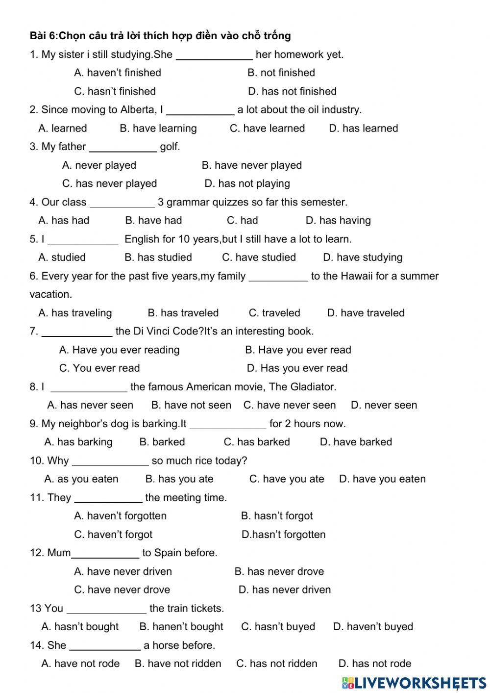 Unit 9 online exercise for 9 | Live Worksheets