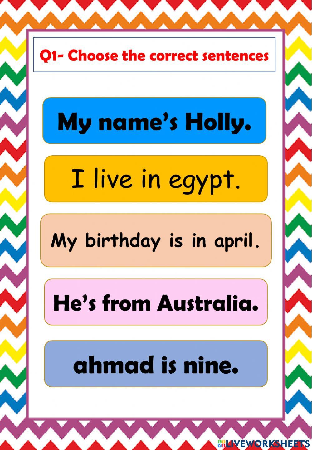 Unit one revision worksheet | Live Worksheets