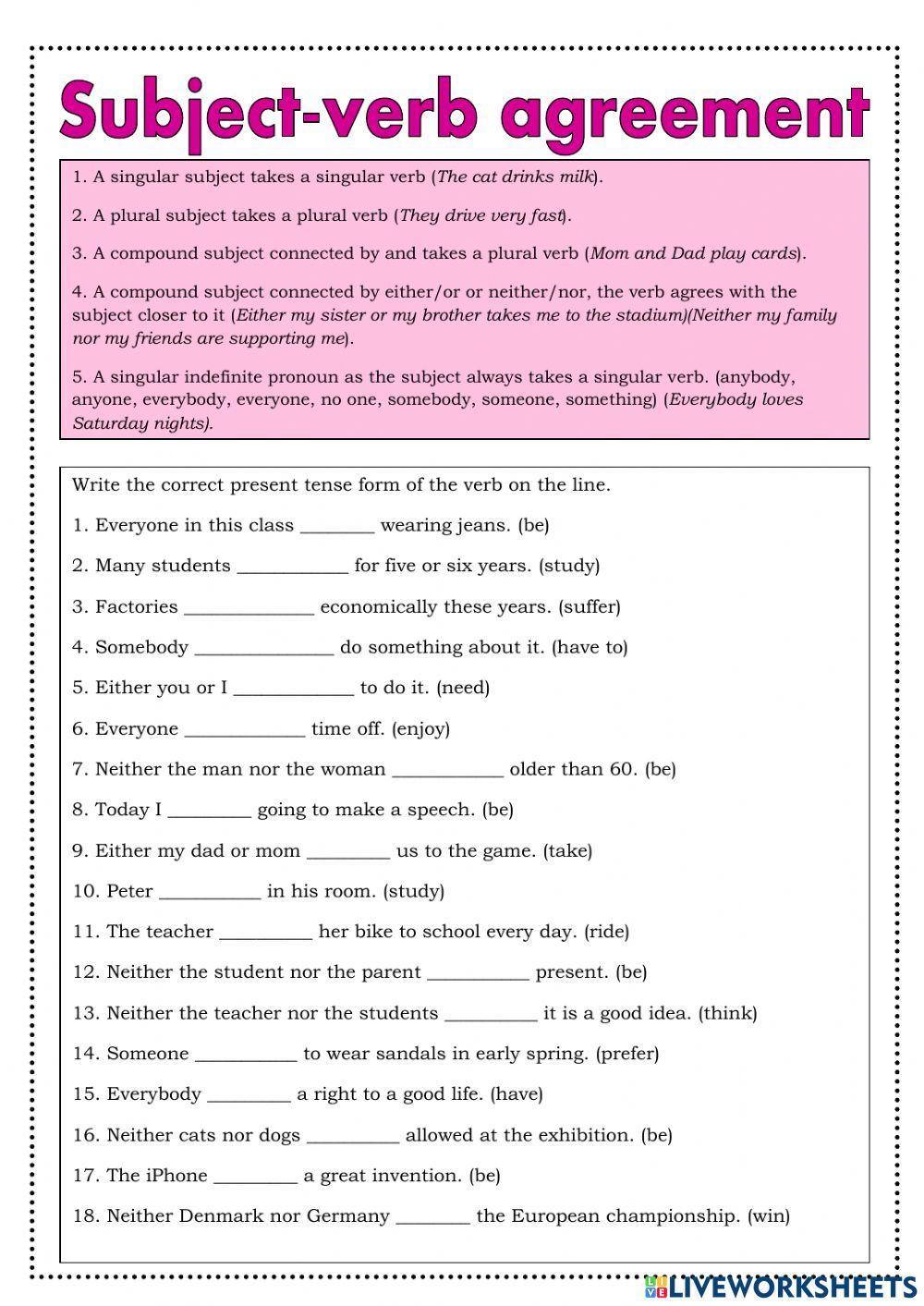 Subject-Verb-Object Interactive Worksheet Live Worksheets, 44% OFF Subject-Verb-Object Interactive Worksheet Live Worksheets, 44% OFF