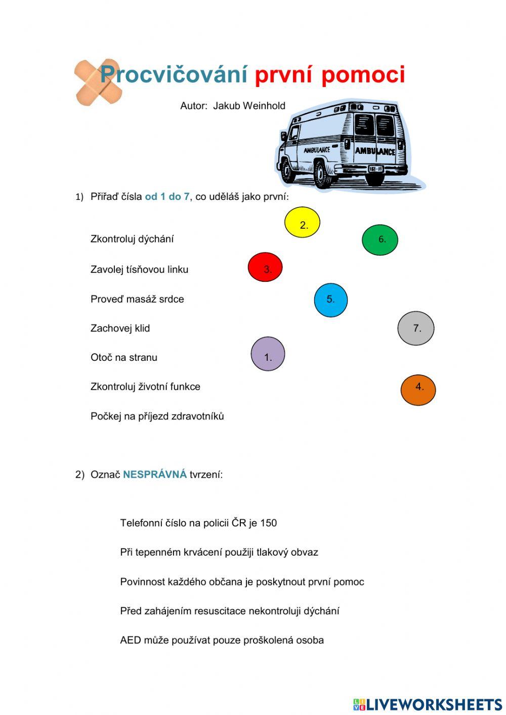 2156900 | Pracovní list první pomoc | L22067