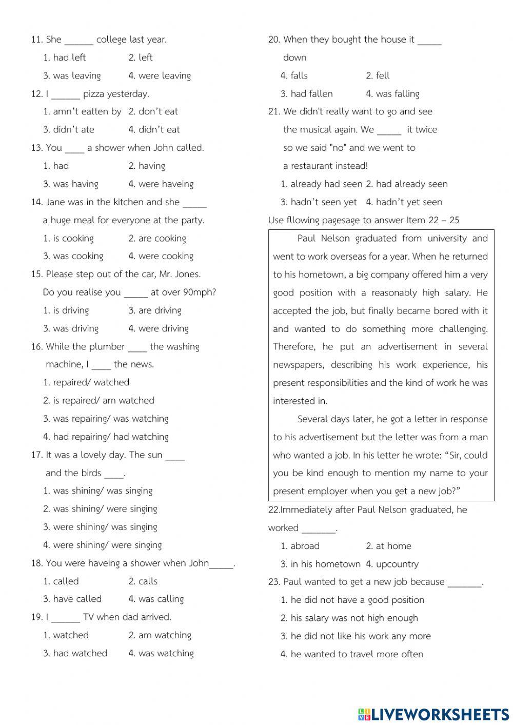 Eng | Free Interactive Worksheets | 2157631