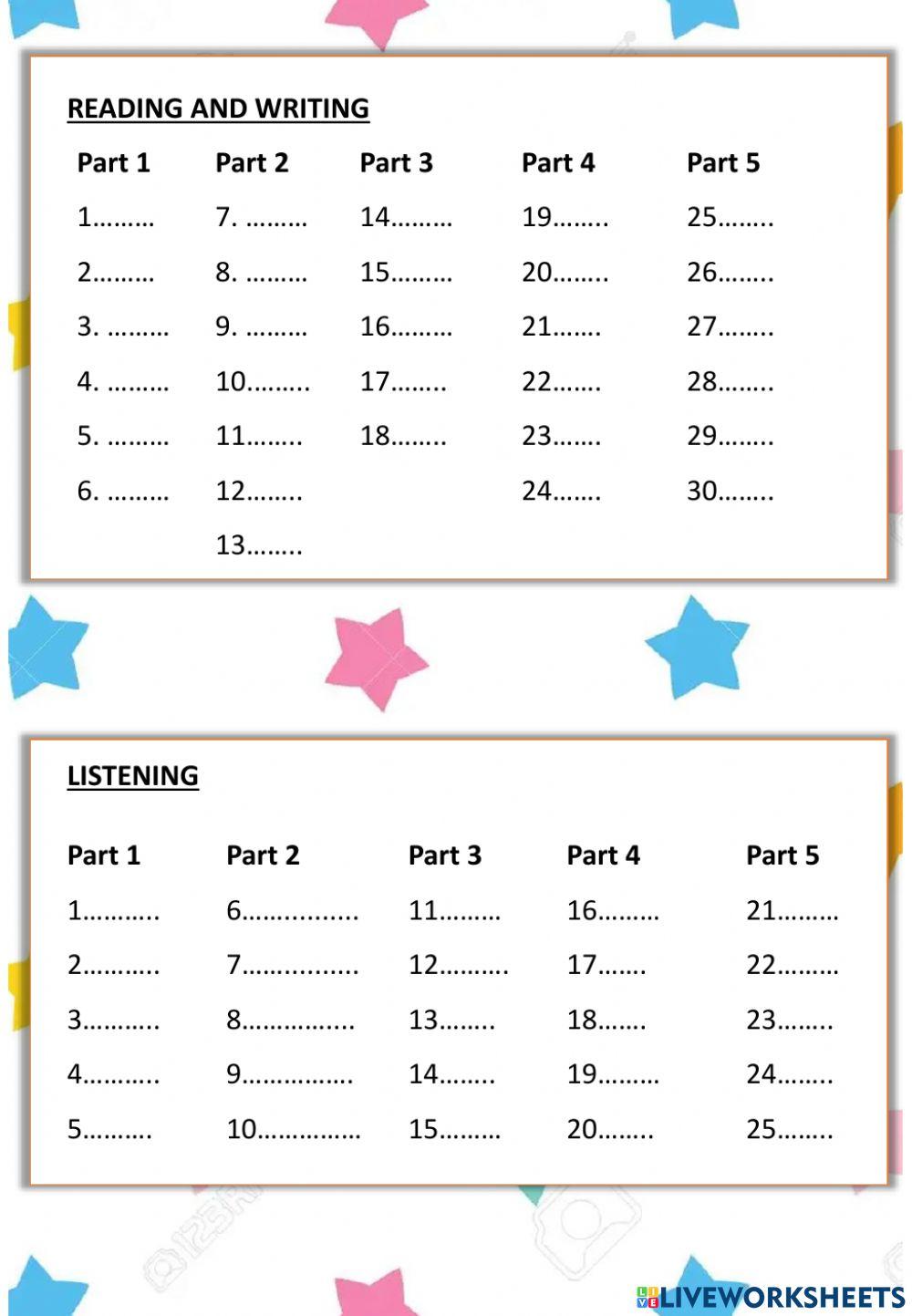 Ready for KEt Test 5 worksheet | Live Worksheets