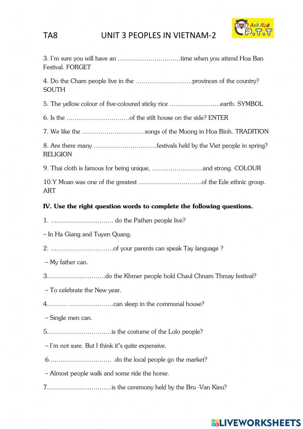 2158026 | Ta8- unit 3 peoples in vietnam-2 | Pham Thu