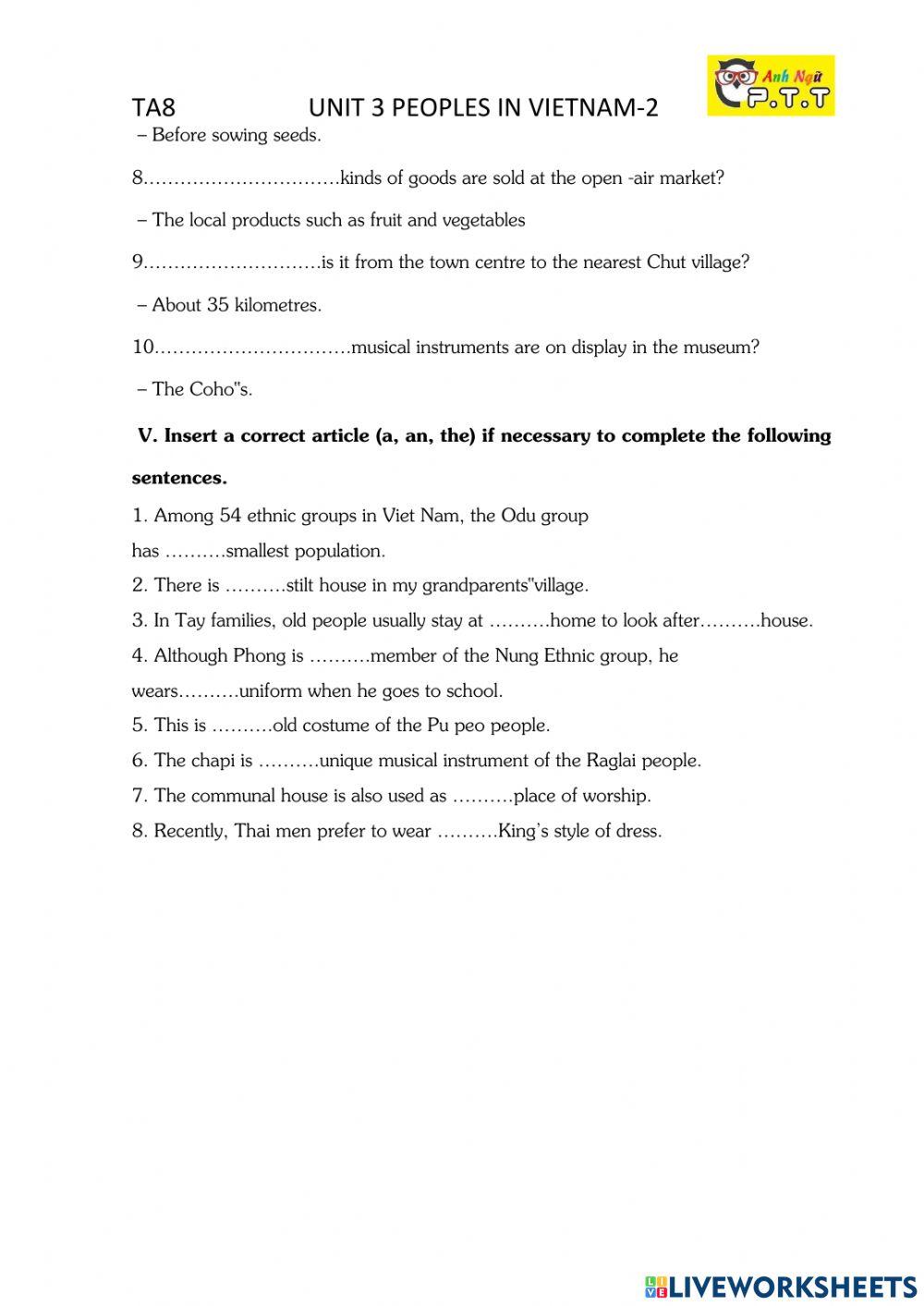 2158026 | Ta8- unit 3 peoples in vietnam-2 | Pham Thu