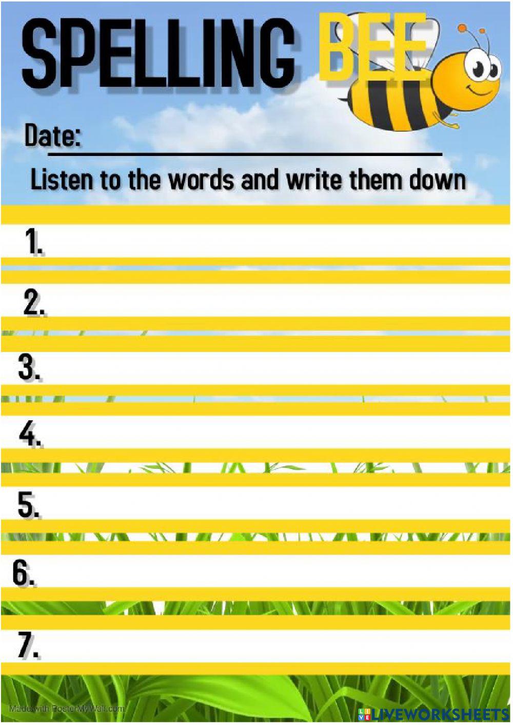 Spelling online exercise for grade 2 | Live Worksheets