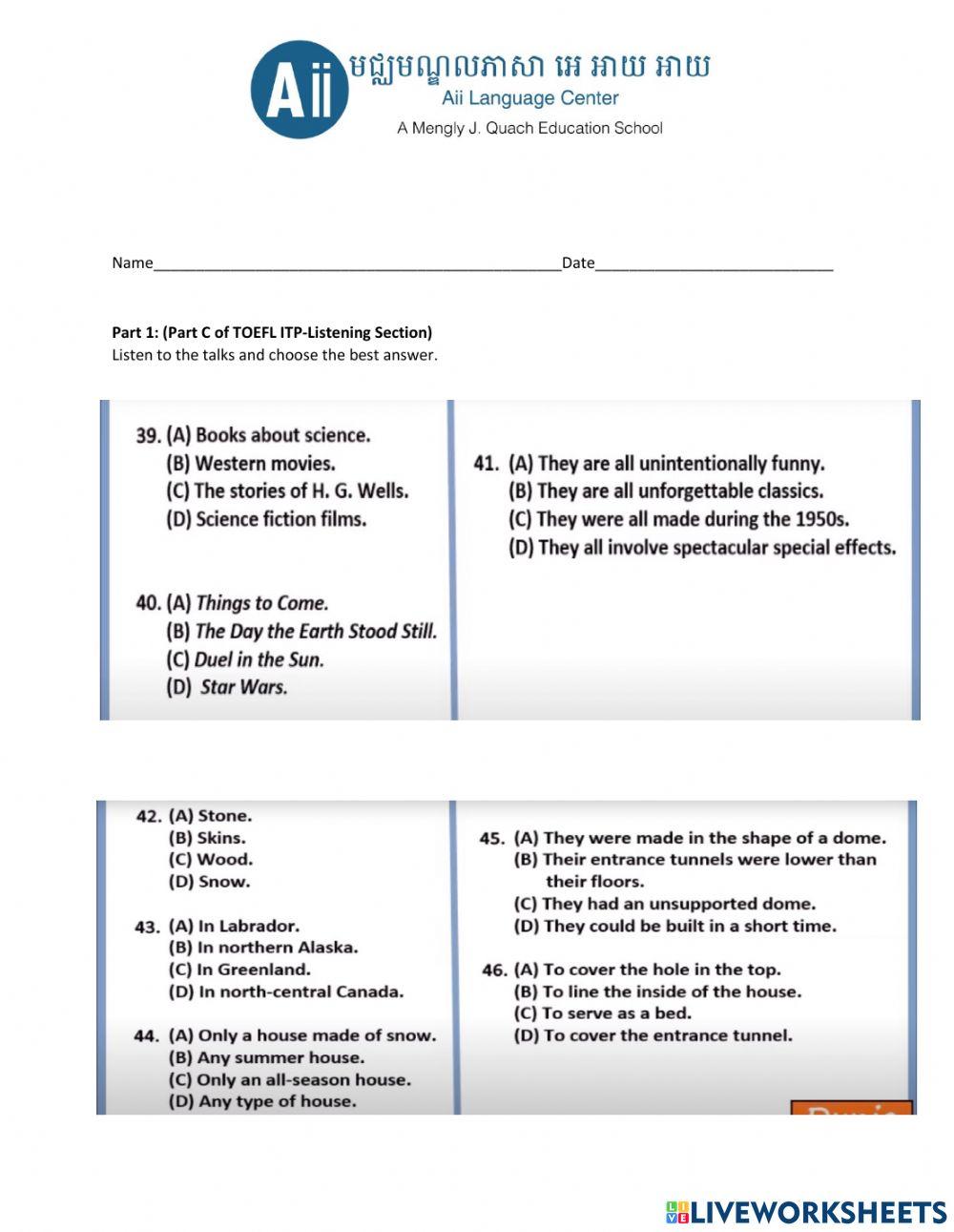 Gep 11a final quiz worksheet | Live Worksheets