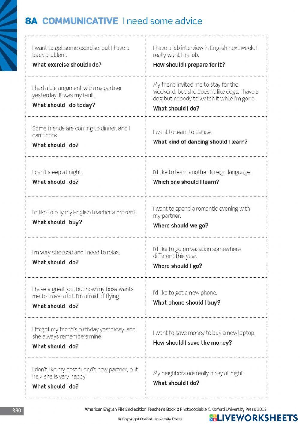 communicative 8 online exercise for | Live Worksheets