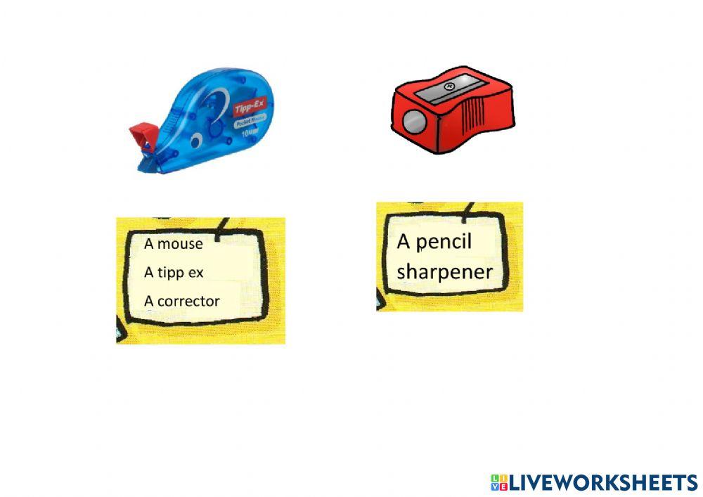 School things online exercise for A1 | Live Worksheets