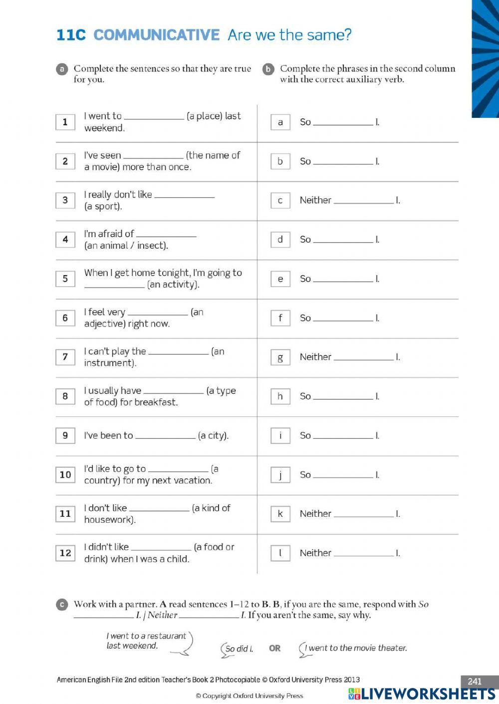 communicative 11 online exercise for | Live Worksheets