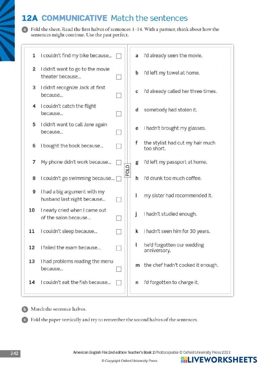 communicative 12 online exercise for | Live Worksheets